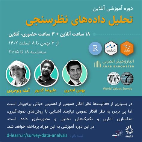 دوره آموزشی آنلاین تحلیل داده‌های نظرسنجی در بسیاری از فعالیت‌ها نظر