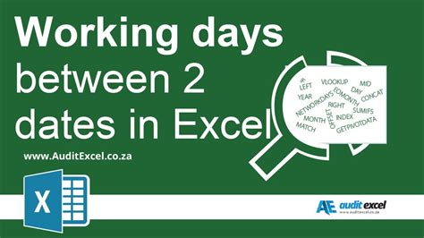 excel workdays between two dates youtube
