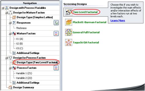 Simplex Designs Example
