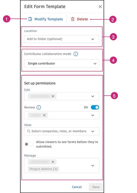 Manage Form Templates