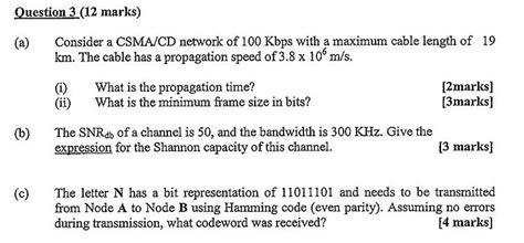 solved a consider a csma cd network of 100kbps with a