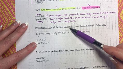 Chapter 2 4 Writing A Biconditional Statement Example 2 Youtube