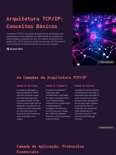 Arquitetura Tcpip Conceitos Basicos Pdf Suíte De Protocolo De Internet Computadores