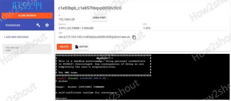 how to run docker terminal online for free to learn it play with docker