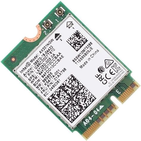 Wifi 6 Adapter For Intel Ax201 Dual Band Up To 2 4 Gbps Cnvio2 M 2 Bluetooth 5