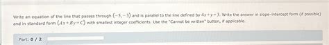 Solved Write An Equation Of The Line That Passes Through
