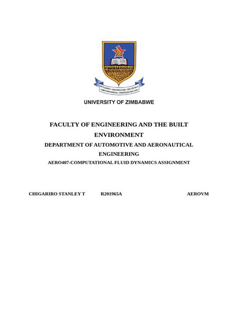 r201965a chigariro stanley computational fluid dynamics assignment pdf