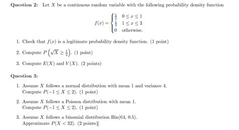 Solved Question Let X Be A Continuous Random Variable Chegg