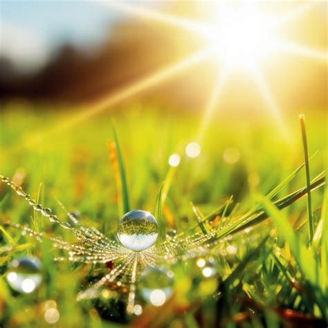 Premium Ai Image Dew On A Cobweb Generated By Ai