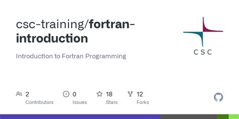 Github Csc Trainingfortran Introduction Introduction To Fortran