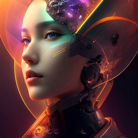 Beautiful Female Model Colorful Generative Ai Premium Ai Generated Image
