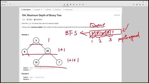 Leetcode 104 Maximum Depth Of Binary Tree Youtube