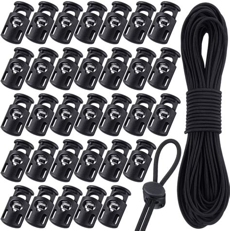 50 Pieces Cord Locks Spring Toggles Stoppers Plastic Single Hole End Stopper Slider And 1 8 Inch