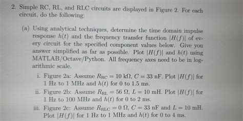 Solved Simple RC RL And RLC Circuits Are Displayed In Chegg Com