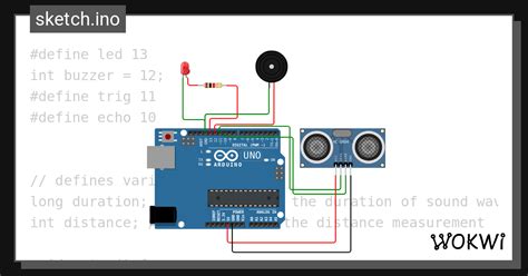 Sensor Jarak Menggunkan Led And Buzzer Wokwi Esp32 Stm32 Arduino