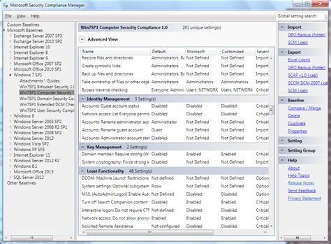 using security compliance manager to audit a windows system