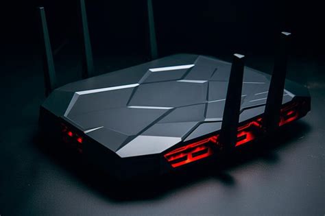 Premium Ai Image Modern Highspeed Desktop Wifi Router For Secure Home Network And Hightech