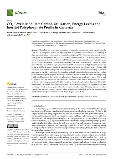 Pdf Co2 Levels Modulate Carbon Utilization Energy Levels And Inositol Polyphosphate Profile