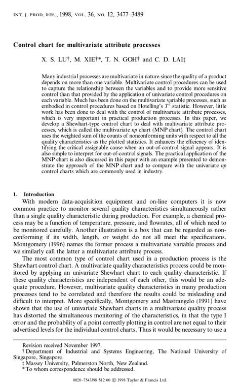 Pdf Control Chart For Multivariate Attribute Processes