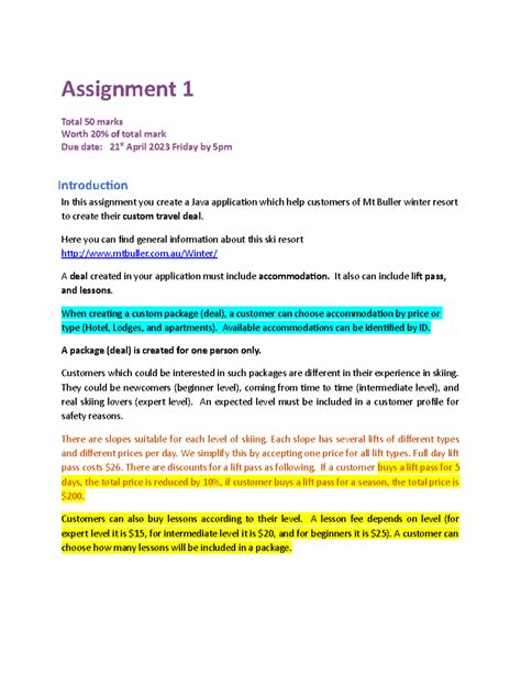 Programming 1 Assignment 1 Assignment 1 Total 50 Marks Worth 20 Of