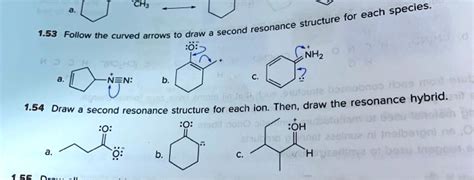 SOLVED: CHz each species: structure for second resonance 1.53 Follow the curved arrows t0 draw ...