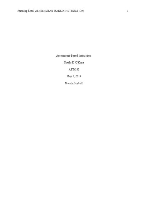 Assessment Based Instruction Insights Pdf Educational Assessment Learning