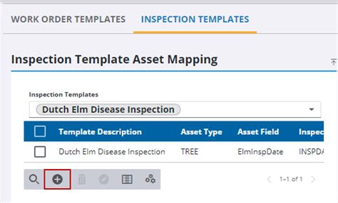 add an inspection template asset mapping