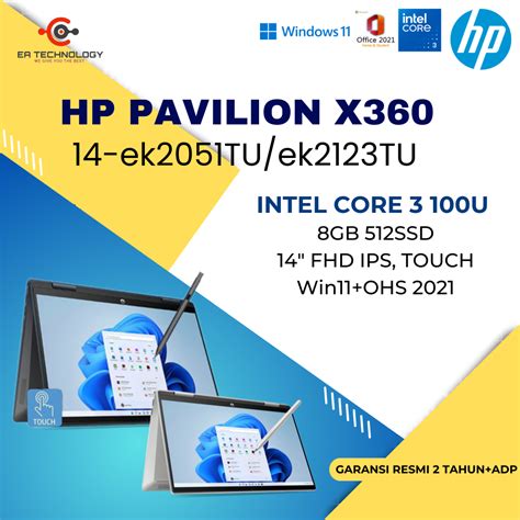 Jual Hp Pavilion X Ek Tu Ek Tu Core U Gb Ssd Fhd Ips Touch W Ohs