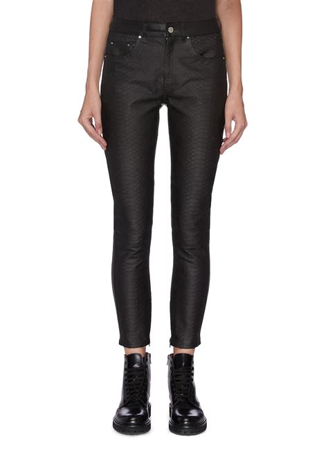 Amiri Python Embossed Leather Pants Modesens