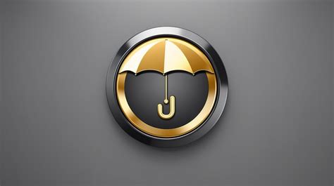 ui ux design shimmering umbrella symbol round 3d gray key button