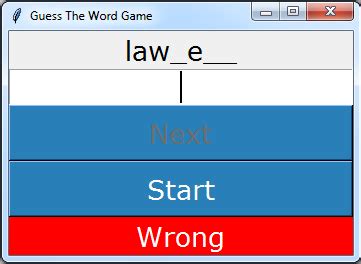 Python Create Guess The Word Game Using Tkinter C JAVA PHP Programming Source Code
