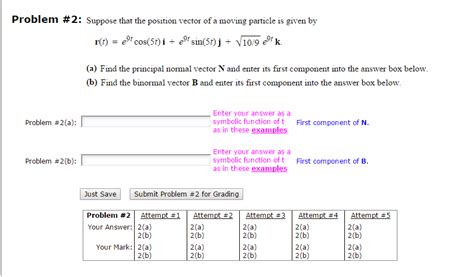 solved suppose that the position vector of a moving particle