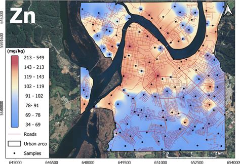 Spatial Distribution Of Hot Aqua Extractable Zn Concentrations In