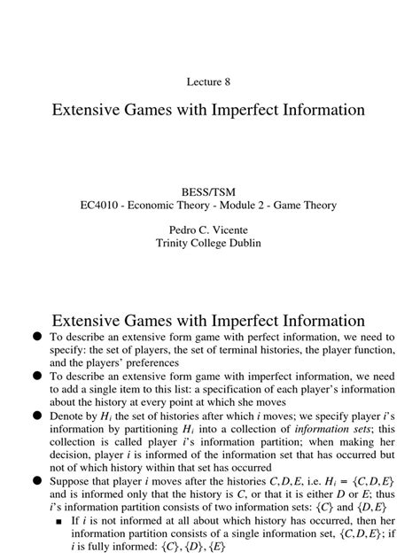 1 Extensive Games With Imperfect Information Pdf Quantitative
