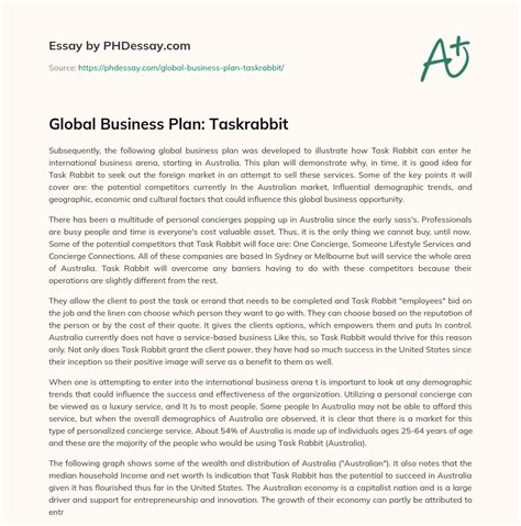 Global Business Plan Taskrabbit