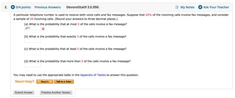 Solved 2 0 4 Points Previous Answers Devorestat9 3 E 050