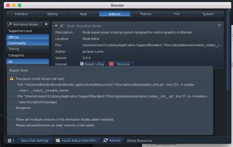 Unable To Install Animation Nodes On Blender Issue JacquesLucke Animation Nodes