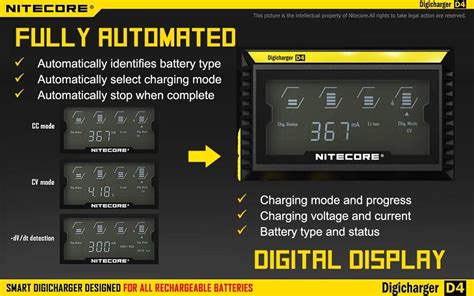 Shop Nitecore D4 Digicharger 4 Bay LCD Battery Charger | Cell-Supply NZ