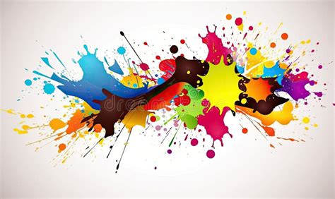 Colorful Abstract Splash On White Background Creating Using Generative Ai Stock Illustration