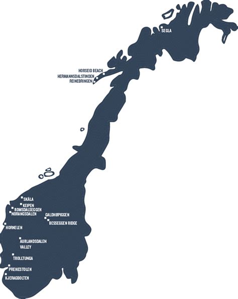 Norway Adventure Destinations Map Png Image