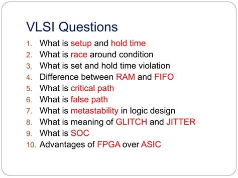 Vlsi Domain Interview Questions Pptx Programming Languages Computing