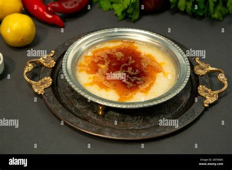 Turkish Iskembe çorbasi Meaning Tripe Soup Consists Of Lamb Or Beef Stomachtripe Stock