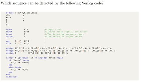 Solved Which Sequence Can Be Detected By The Following Chegg
