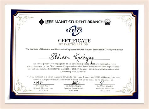 Shivam Kashyap On Linkedin Ieee Workshop Datastructures Algorithms