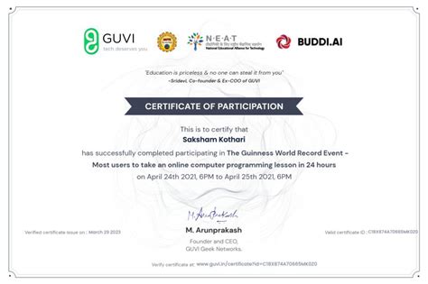 Saksham Kothari On Linkedin Connections Guinnessworldrecord Achievement Pythonlearning Guvi