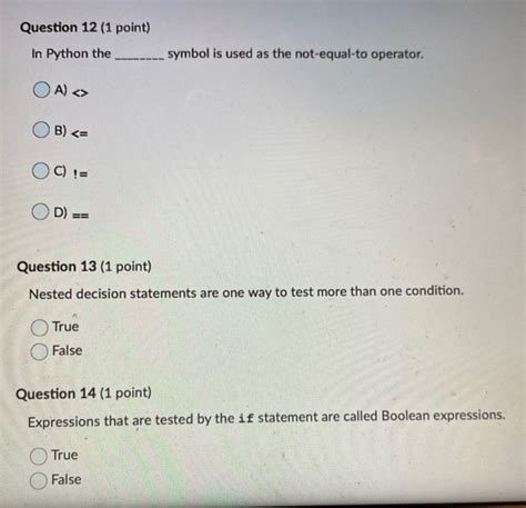 solved question 12 1 point in python the symbol