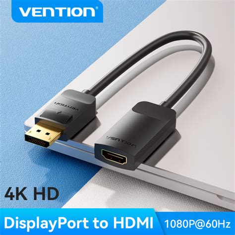 Vention Display Port To HDMI Cable 4K 30HZ Display Port Male To HDMI Female Converter For PC