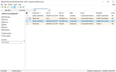 jabut is a freeware file backup program for windows ghacks tech news