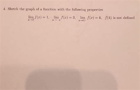 solved 4 sketch the graph of a function with the following