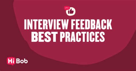 Inspirational Interview Feedback Examples HiBob